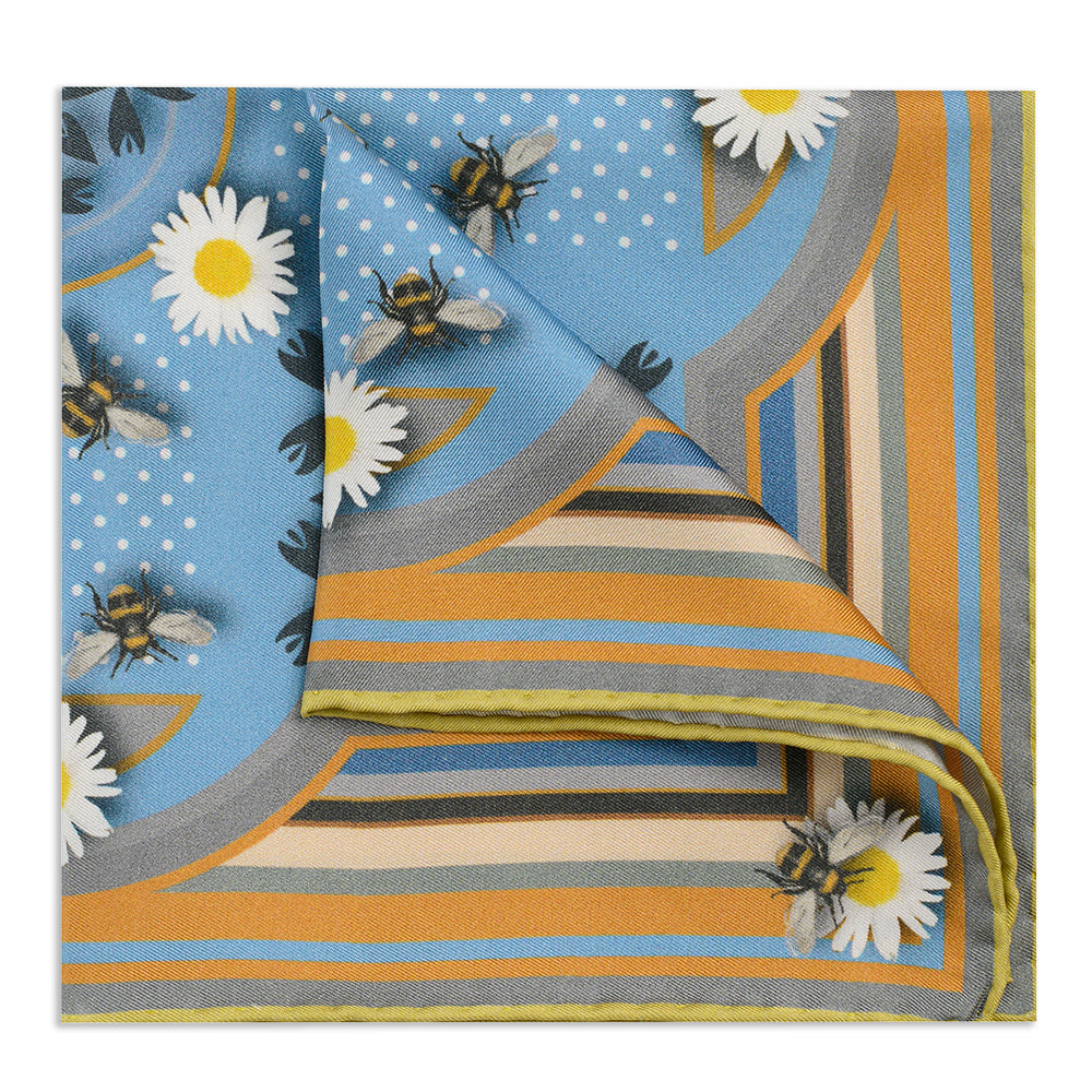 Polka Dot Bee Classic Orange Pocket Square | Luxury Accessories from ...