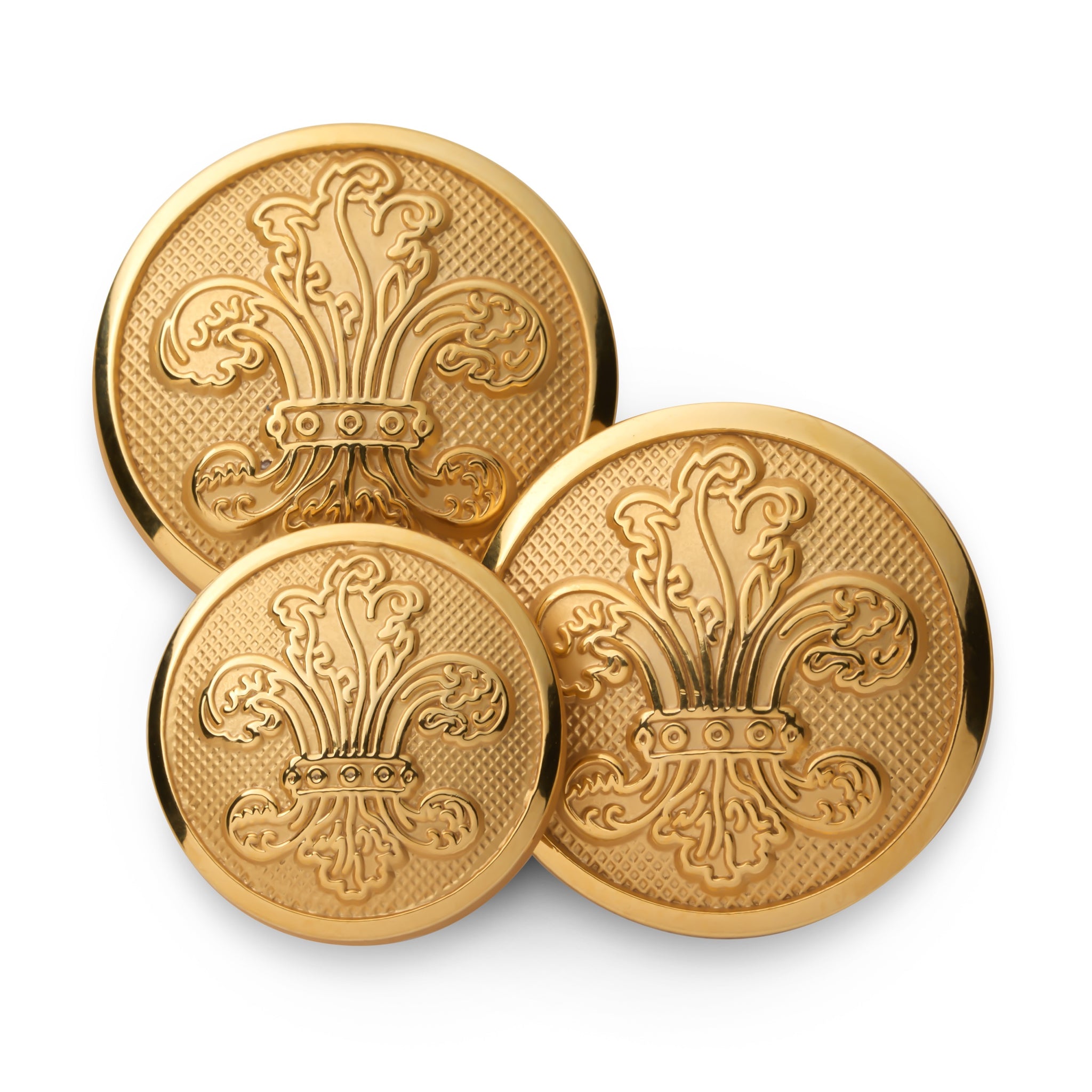 Luxury Fleur de Lys Blazer Button In Gold | Benson & Clegg