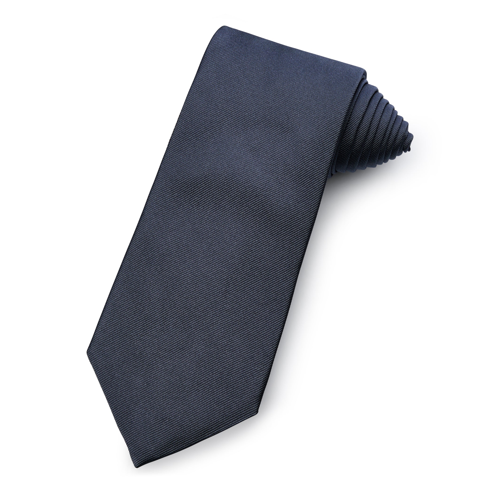 Luxury Plain Silk Reppe Tie in Charcoal Grey | Benson & Clegg