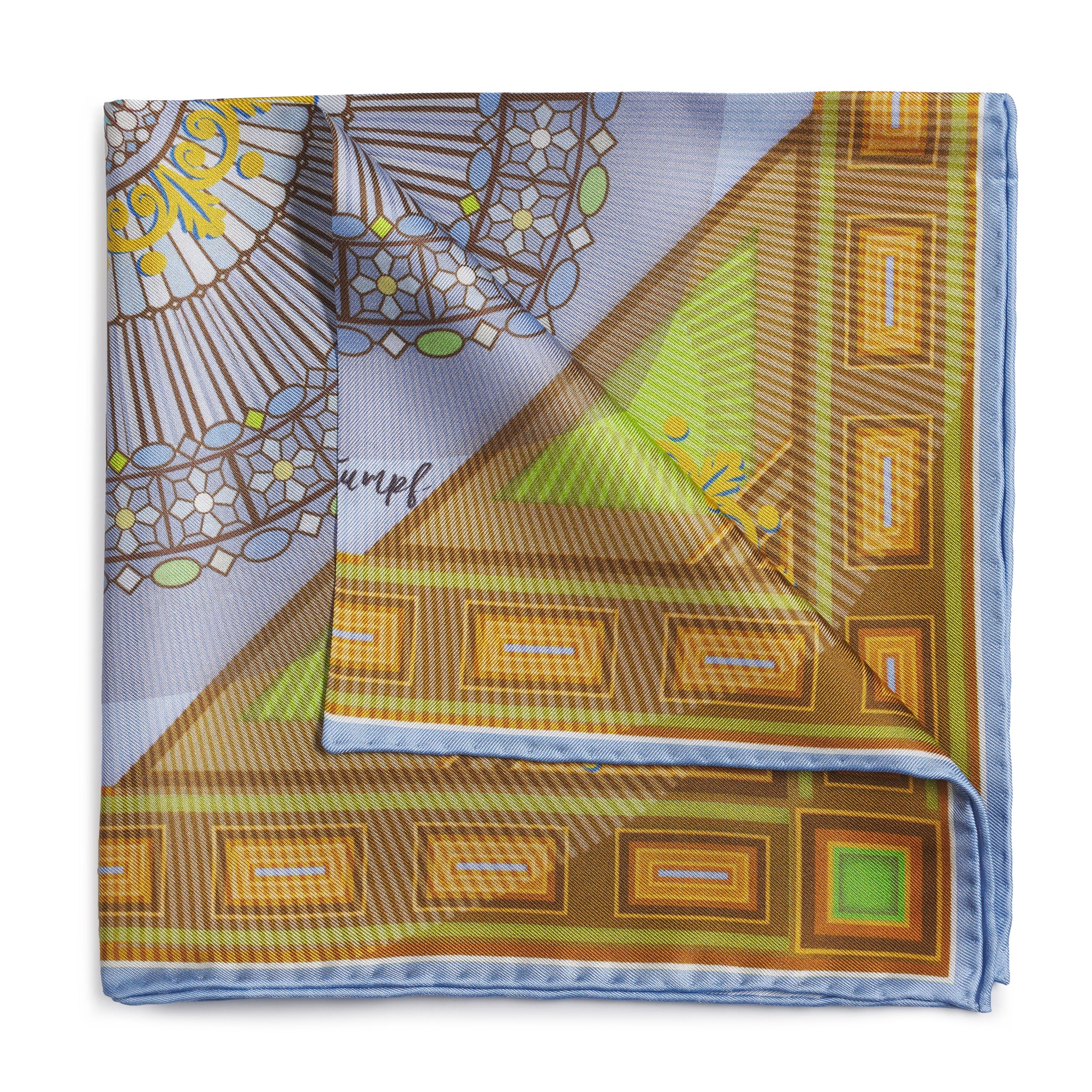Edinburgh Saltire Waverley Green Pocket Square | Luxury Accessories ...
