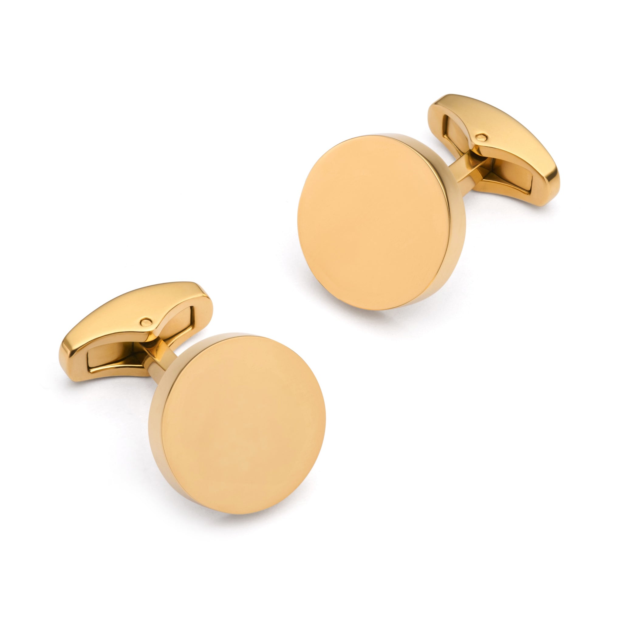 Round Cufflinks In Gold | Luxury Formalwear by Benson & Clegg
